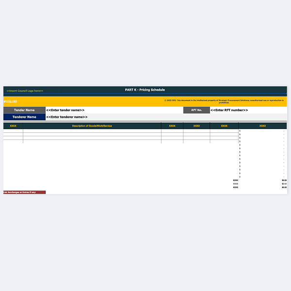 Returnable Schedule Pricing Schedule – Local Government Procurement