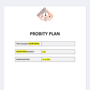 Probity Plan template – Local Government Procurement